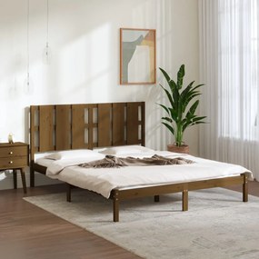 Rám postele medově hnědý masivní dřevo 150 x 200 cm King Size,  3105608 HangarStore.cz