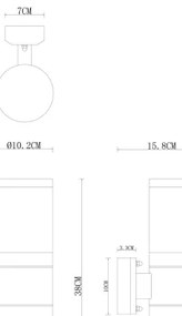 Globo 32014-2BS - Venkovní nástěnné svítidlo XELOO 2xE27/60W/230V IP44