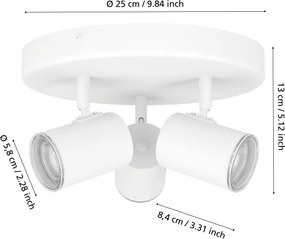 Eglo 901962 - Koupelnové bodové svítidlo CONSUMA 3xGU10/5W/230V IP44 bílá