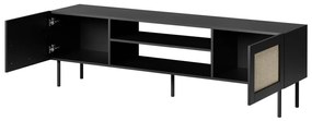 TV skříňka/stolek Wilent, Barva: černý mat / černý mat + linol calabria