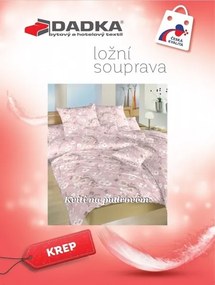 DADKA Krepové povlečení Kvítí na pudrovém podkladu 140x200, 70x90 cm