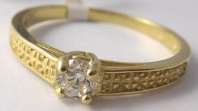 Klenoty Budín Mohutný zásnubní zlatý prsten se zirkonem 585/1,95gr vel. 56 22600101017