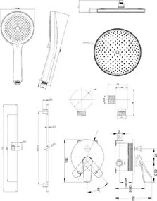 kielle - Sprchový set s baterií pod omítku, pro 2 spotřebiče, s příslu