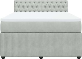 Box spring postel s matrací světle šedá 140x190 cm samet 3290040