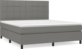 Box spring postel s matrací tmavě šedá 180x200 cm textil 3141794