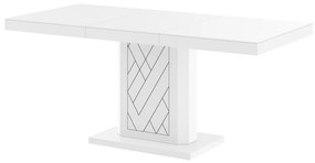 Jídelní stůl RIVIA 120 (bílá mat/bílá lesk/bílá mat)