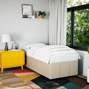 Rám postele bez matrace krémová 100 x 200 cm textil 3284816