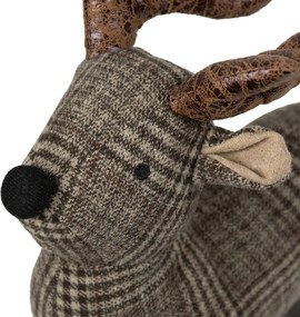 Šedo-hnědá dveřní zarážka jelen Deer - 25*21*26 cm