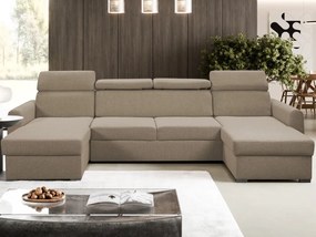 Sedací souprava Mistic, světle hnědá látka, tvar U