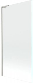 Mexen Next L, 1-křídlová vanová zástěna 90 x 150 cm, transparent, 6mm čiré sklo, profil broušená ocel, 895-090-000-03-00-97