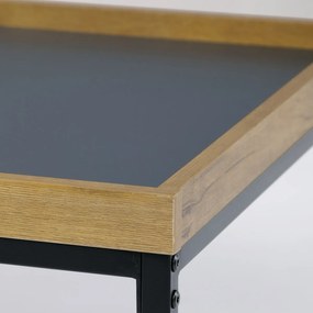 AUTRONIC Stůl konferenční, MDF deska šedá s dekorativní hranou divoký dub, černý kov. CT-614 OAK
