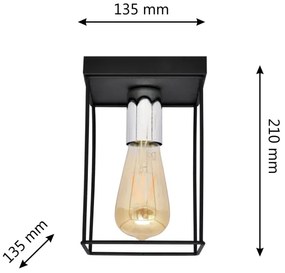 Stropní svítidlo FINN 1xE27/15W/230V černá/chrom
