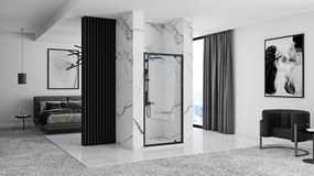 Jednokřídlé sprchové dveře REA RAPID SWING pro instalaci do niky 100 cm, černé