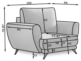 Křeslo Megis 1F Materiál / Dekor: Softis 33