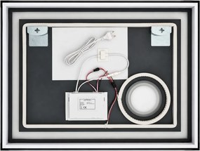 LED zrcadlo 80 × 60 cm s kosmetickým zrcátkem, 3× zvětšení
