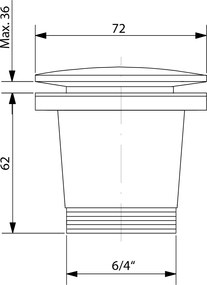 Polysan vanová výpusť Click Clack pro vany bez přepadu bílá 71704W