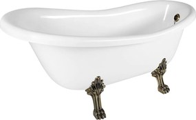 Polysan RETRO volně stojící vana 168x76,2x70cm, bílá, nohy bronz 43358