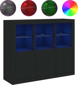 vidaXL Příborníky s LED osvětlením 3 ks kompozitní dřevo [3209105] Barva: hnědý dub