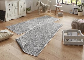 NORTHRUGS - Hanse Home koberce Kusový koberec Twin-Wendeteppiche 103116 grau creme – na ven i na doma - 80x250 cm