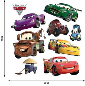 Dětská samolepka DISNEY AUTA 2 30x30 cm