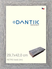 DANTIK rámeček 29,7x42 | RETRO šedá (Plexi Čiré)