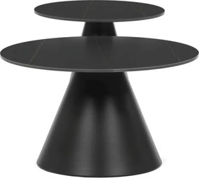 Konferenční stolek 70x70x41cm CT-F4118 BK, keramika, mramor