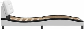 Rám postele bez matrace Hvar bílý a černý 80 x 200 cm umělá kůže 3207966