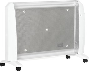 HOMCOM Mika topidlo 1000W/2000W s nastavitelným termostatem, 4 kolečka, 15-20 m², bílá