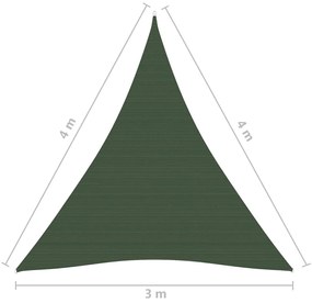 Stínící plachta 160 g/m² tmavě zelená 3 x 4 x 4 m HDPE - Default Title