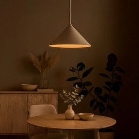 Závěsné svítidlo Capital, 1x tmavě obéžové kovové stínítko, (fi 46cm), be