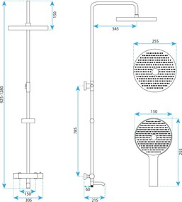 Rea Lungo Stripe, sprchový set s vanovým výtokem, broušená ocel, REA-P9491