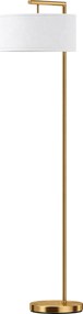 HOMCOM Stojací lampa s paticí E27 Stojací lampa do obývacího pokoje ložnice kancelář, kov ocel plátno zlatá bílá 47x37x153 cm | Aosom.de