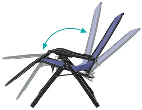 Polstrovaná nulová gravitační židle ve více barvách-modrá