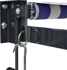 Automatická zatahovací markýza modrá a bílá 3,5 x 2,5 m 3154497