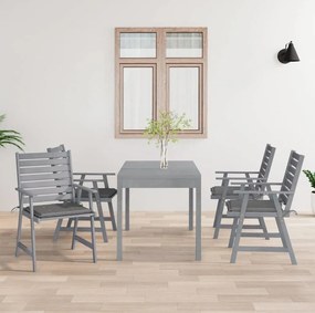 vidaXL Zahradní jídelní židle s poduškami 4 ks masivní akáciové dřevo [3078409] Barva: Vzor listí