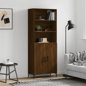 Fionshop 263888320 Skříň highboard hnědý dub 69,5 x 34 x 180 cm kompozitn