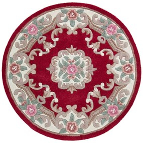 Červený vlněný koberec Flair Rugs Aubusson, ⌀ 120 cm