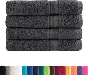 Prémiové saunové osušky SOLUND 4 ks antracitové 80x200 cm 600 g/m² 137169