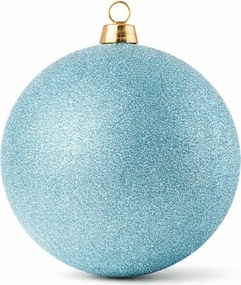 Velká vánoční ozdoba 30 cm plastová koule světle modrá glitter