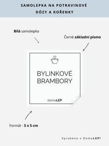 Samolepka na kořenky BYLINKOVÉ BRAMBORY bílá 5 × 5 cm základní písmo