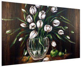 Obraz tulipánů ve váze (120x80 cm)