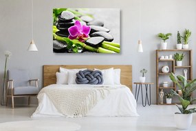 Obraz Spa zátiší s fialovou orchidejí Varianta: 90x60
