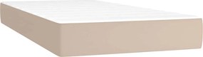 Box spring postel matrace a LED cappuccino 200x200cm umělá kůže 3134248