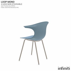 Židle Loop Mono - nestohovatelná Barva kovové konstrukce: Sand 514F, Barva sedáku a opěradla z recyklovaného plastu: Powder blue IS503