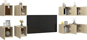 vidaXL Marketos Nástěnné TV skříňky 8 ks dub sonoma 30,5 x 30 x 30 cm