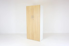 Skříň šatní, Prages, 177x80x40, dub/bílá, dveře