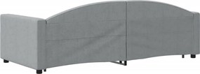 Válenda s přistýlkou a zásuvkami světle šedá 90 x 200 cm textil 3197224