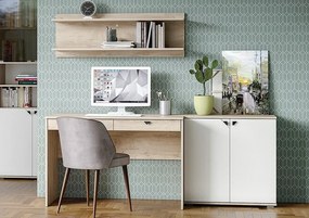 Casarredo - Komfort nábytek Kancelářská sestava GRAYSON SET 1 dub endgrain/milk rikamo soft