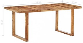 Jídelní stůl masivní dřevo Dekorhome 180x90x76 cm