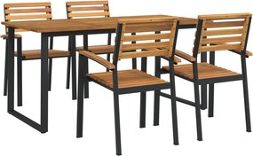 5dílný zahradní jídelní set masivní akáciové dřevo a kov 3155400